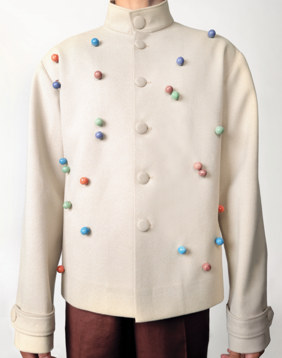 Wool Jacket with Colourful Polka Ceramic Beads – taarinianand